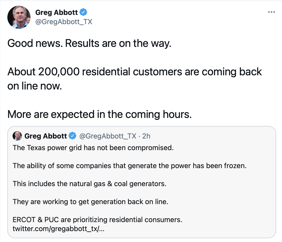 Winter Storm 2021 Updates - Southern Federal Power