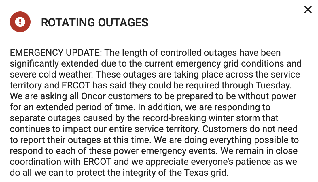 Winter Storm 2021 Updates - Southern Federal Power