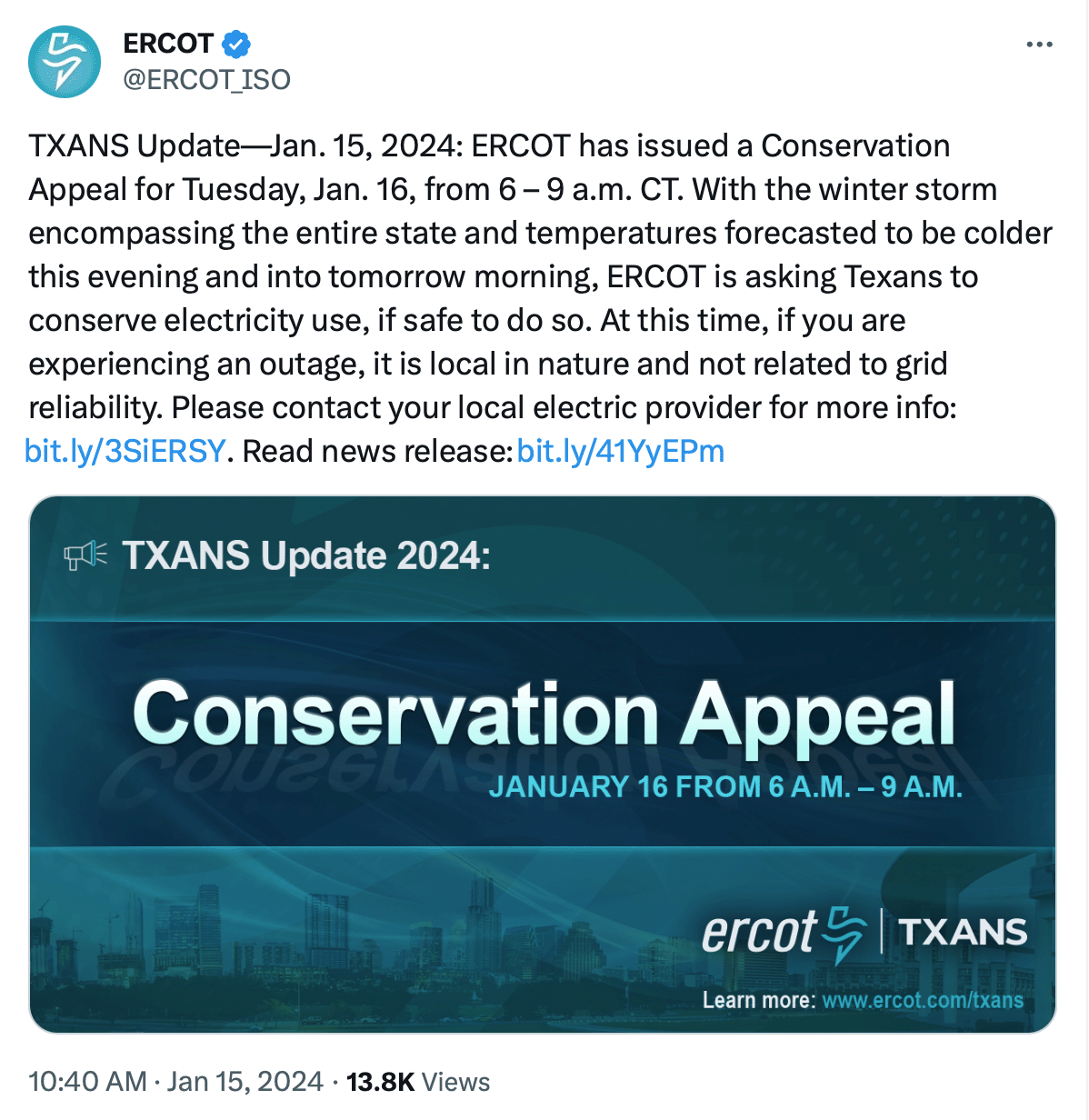 Texas Winter Storm 2024 Updates - Southern Federal Power